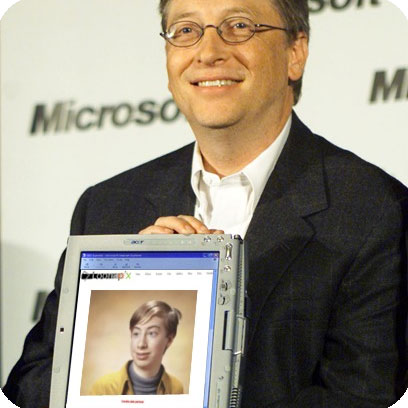 Foto efeitos. Apresentação de Bill Gates