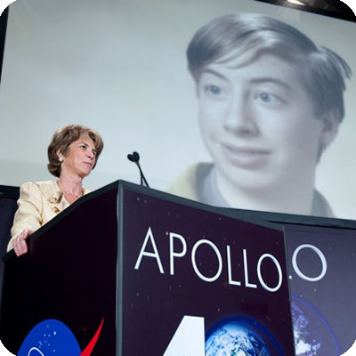 Photo effects. Reporting about space program Apollo