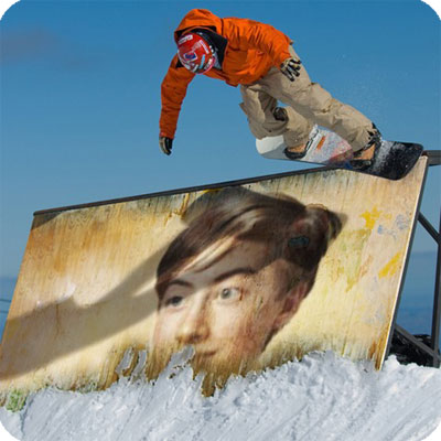 Photo effects. Time for real snowboarding