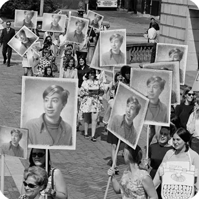 Photo effects. Symbol of women demonstration