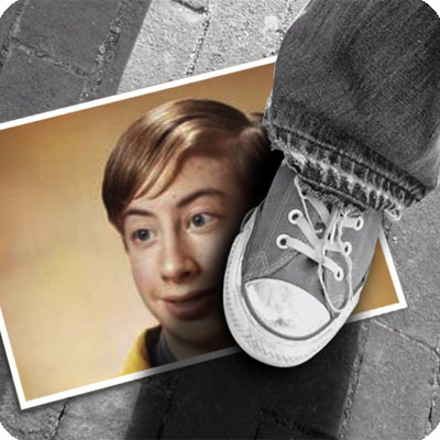 Photo effects. Stepped on a photo