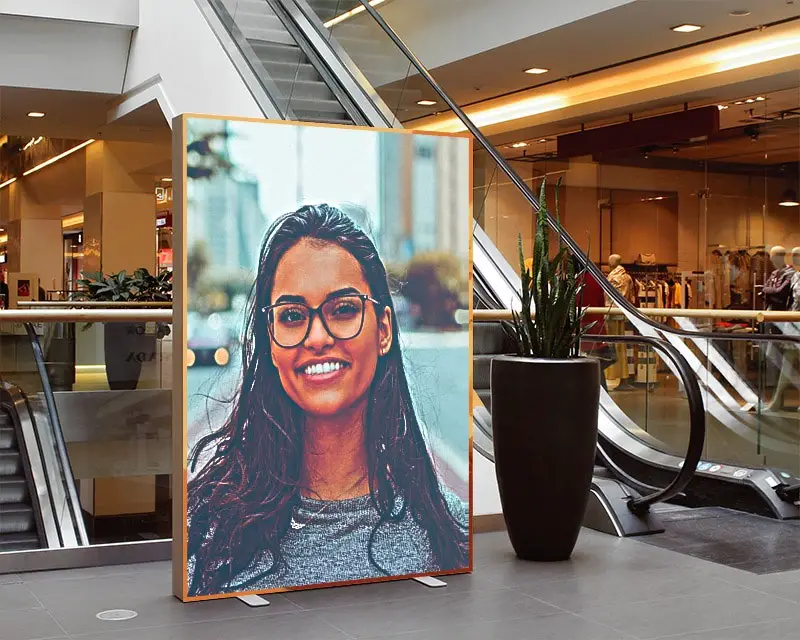 Photo effects. Advertisement in shopping center