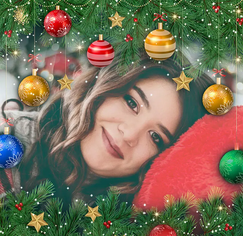 Photo effects. Christmas baubles