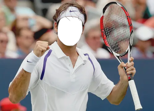 Face effects. Tennis. Roger Federer wins