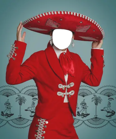 Face effects. Mariachi singer