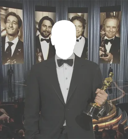 Face effects. Holding oscar