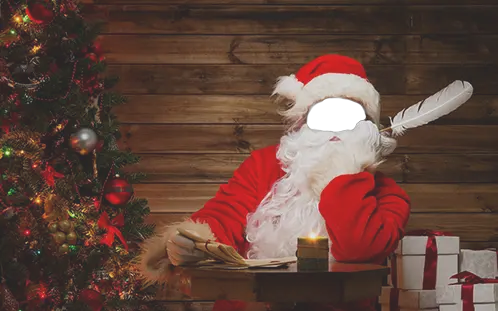 Face effects. Santa with letters