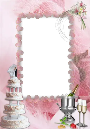 Photo frames. Wedding cake
