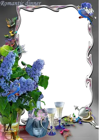 Photo frames. Romantic dinner