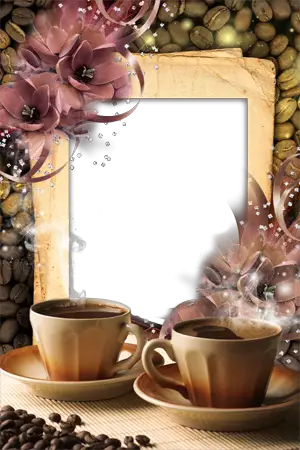 Photo frames. Morning coffe