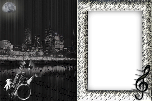 Photo frames. Night city melody