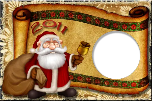 Photo frames. Santa with bell