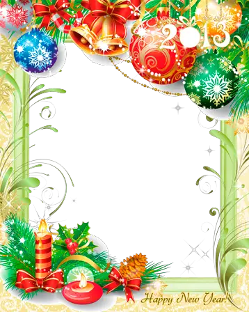 Photo frames. New year with candles