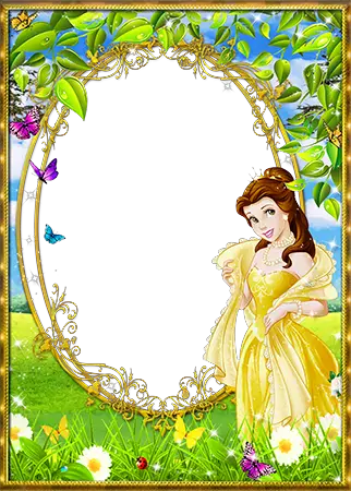 Cadres photo. Princess Belle in the wooded meadow