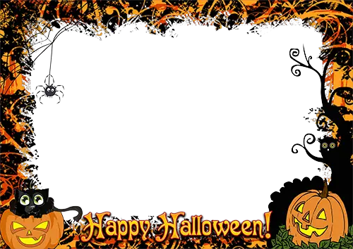 Photo frames. Scary Halloween pumpkins