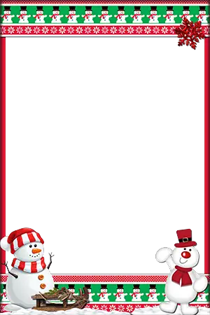 Photo frames. Winter amusements. Snowman