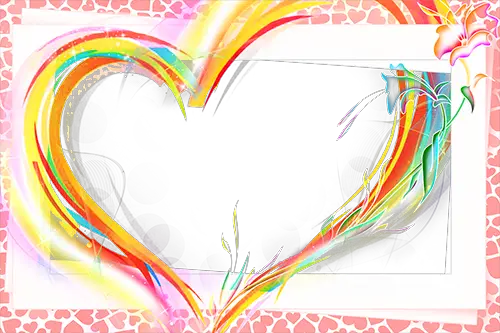 Photo frames. Heart in rainbow colors