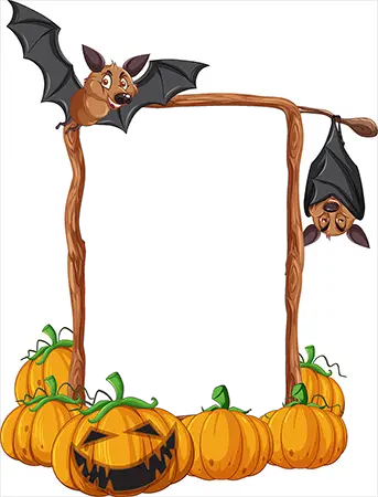 Photo frames. Halloween creepy bats